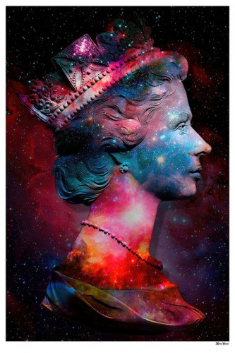 Space Queen - Black Background by Monica Vincent
