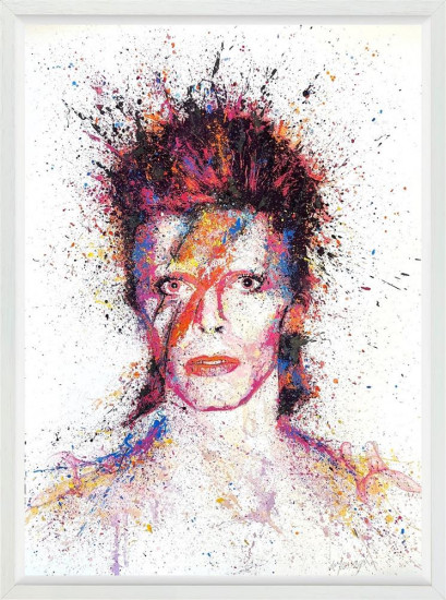 Bowie - Original - White Framed by Daniel Mernagh
