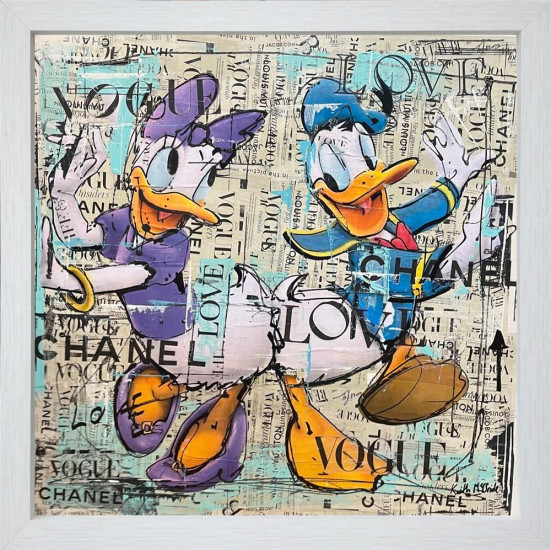 Two Of A Kind - Original - White Framed by Keith McBride