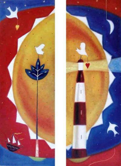 Hold Out Your Heart & Light Up Your Love (Diptych) by Adam Barsby