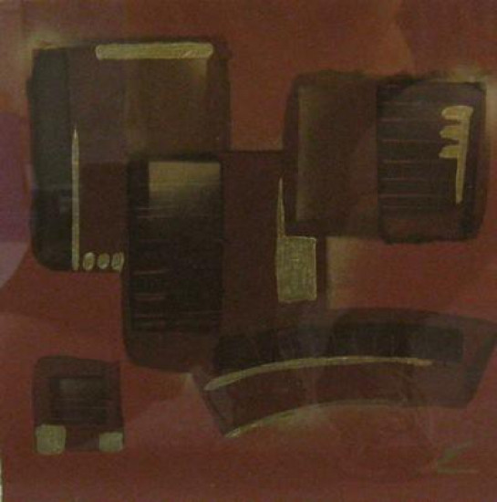 Brown & Gold Abstract by Ian Warwick King