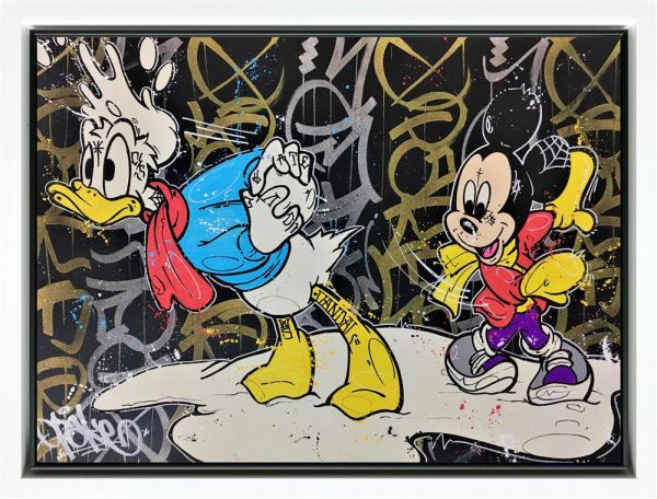 Gotcha' Pal! - Original - Framed by Opake One