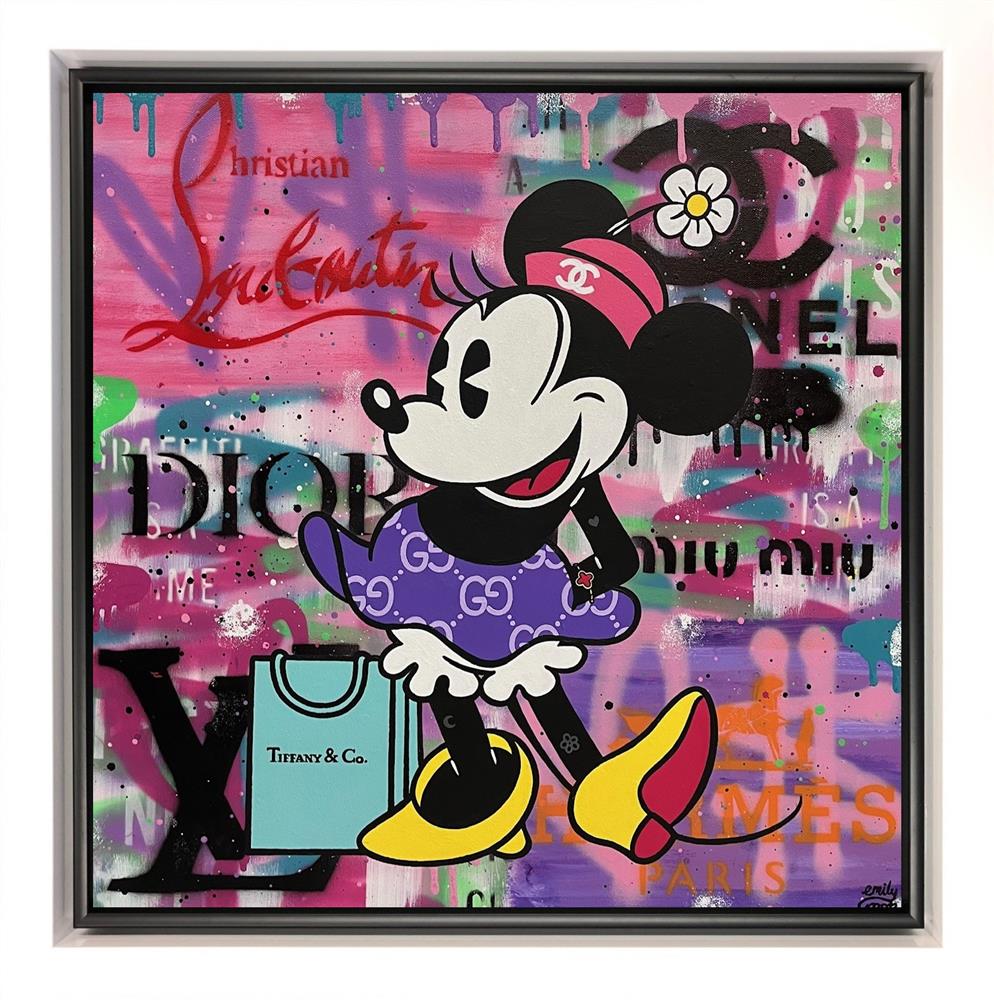 Retro Minnie - Original - White Framed by Emily Crook